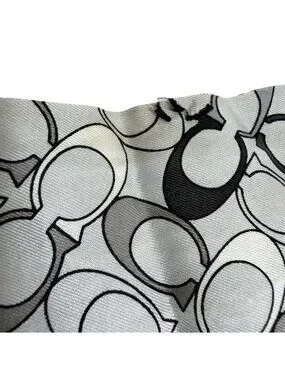 Coach | Accessories | Coach Monogram Black Gray Silk Scarf Signature ...